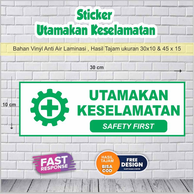 Jual Stiker K3 Utamakan Keselamatan Kerja vinyl Anti Air | Shopee Indonesia