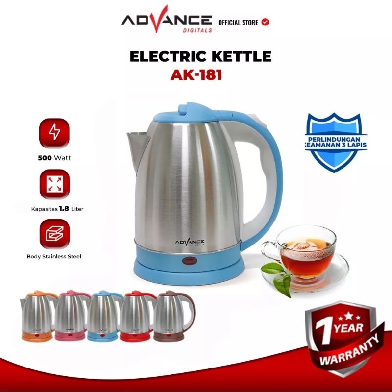 Jual advance Kettle Teko Ceret Listrik 1.8 Liter AK 181 | Shopee Indonesia