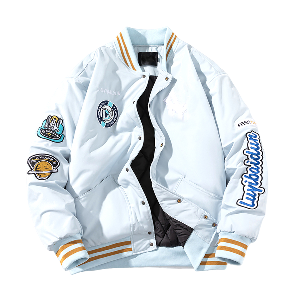 Jual JUMPSHOT Jaket Varsity Baseball Pria Wanita Warna Putih Bahan ...