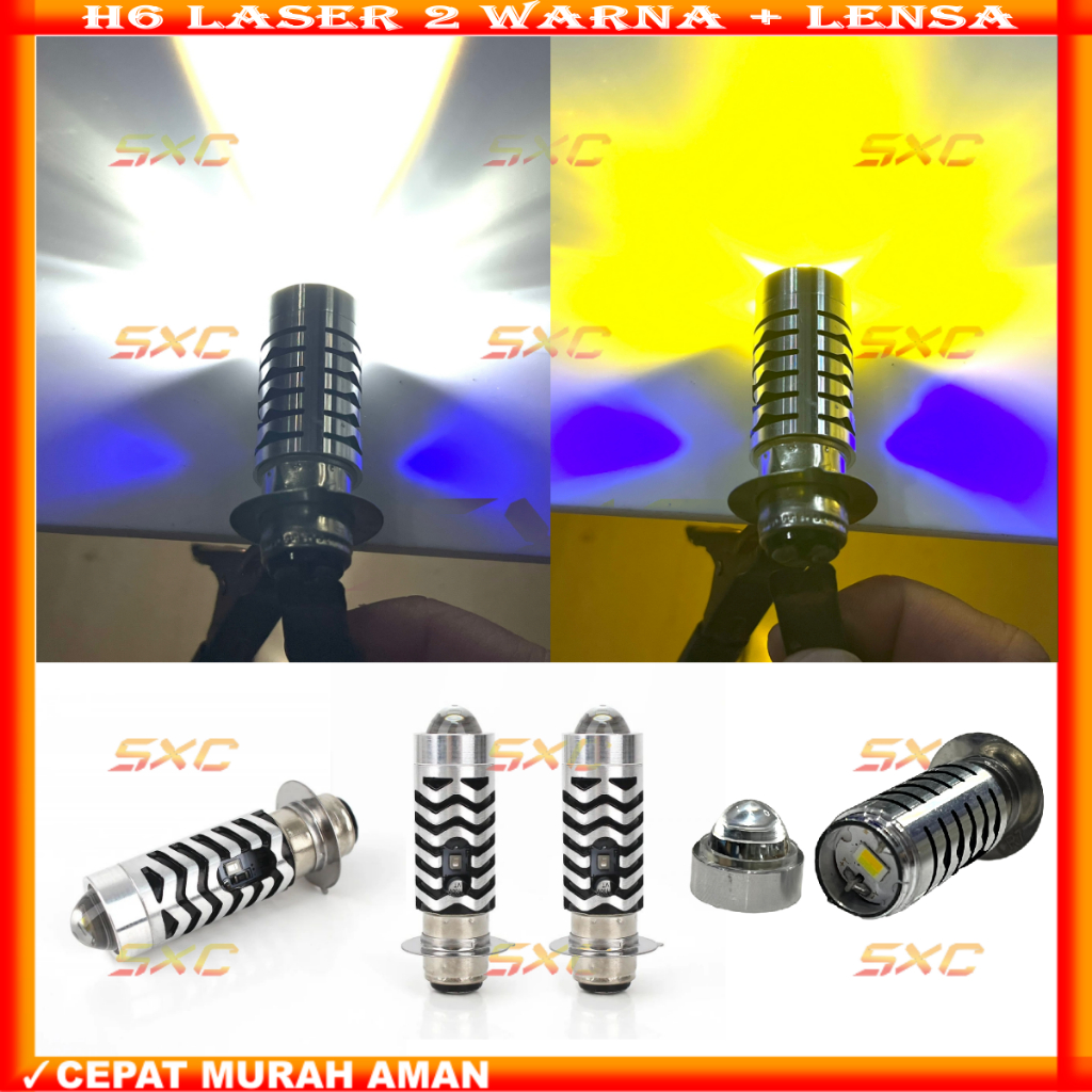 Jual LAMPU LED MOTOR H6 LASER 2 WARNA | LED H6 LASER MOTOR UNIVERSAL | BOHLAM LED H6 MOTOR HIGH ...