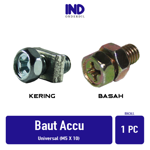 Jual Baut Baud Mur Kotak Bolt Accu Aki Acu Bulat Bulet M5 x 10 mm 5 x ...