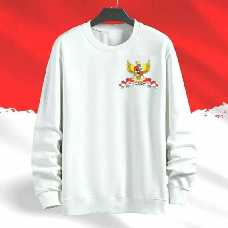 Jual Baju Sweater Pria Wanita Logo Garuda 17 Agustusan II Kaos Lengan Panjang Hut RI II Baju ...
