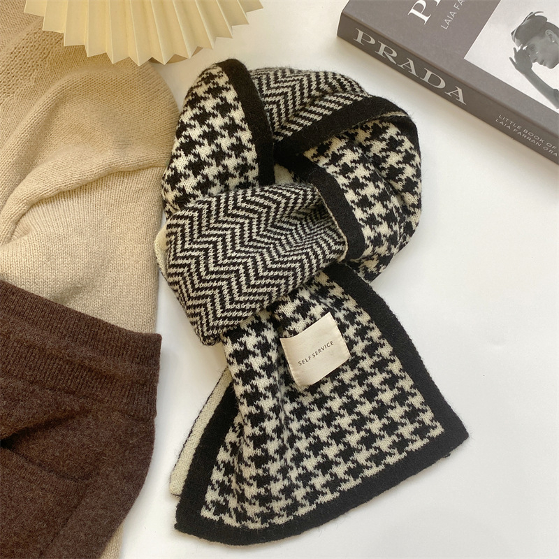 Jual SY-03 syal rajut panjang motif tartan tebal jumbo knit musim ...