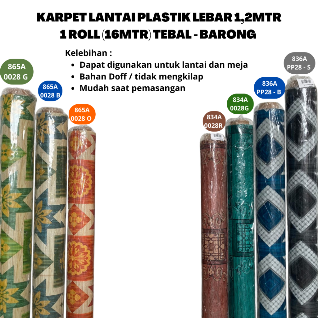 Jual Karpet Plastik 1 Roll (16 meter) Vinyl untuk Meja dan Lantai - Barong | Shopee Indonesia