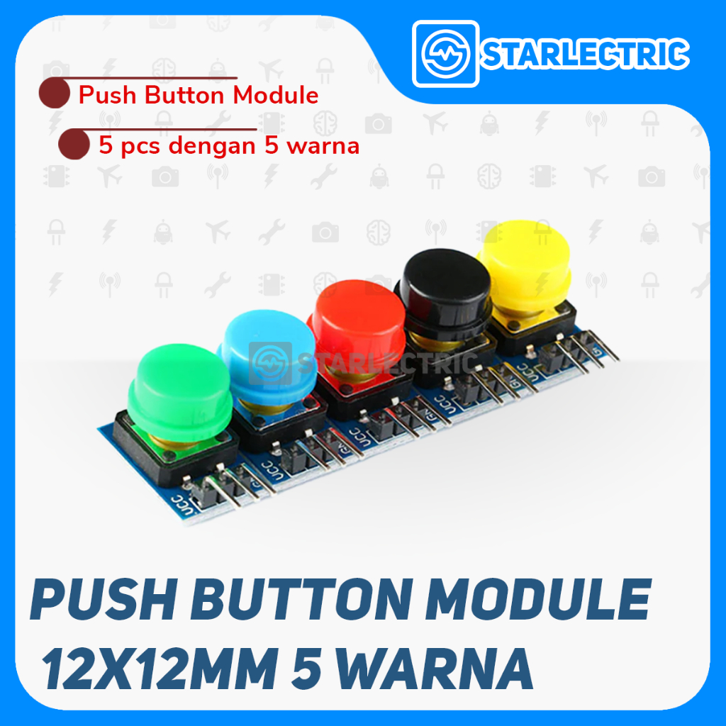 Jual Push Button Module Tactile Switch Modul With Cap 5 Warna 12mmx12mm | Shopee Indonesia