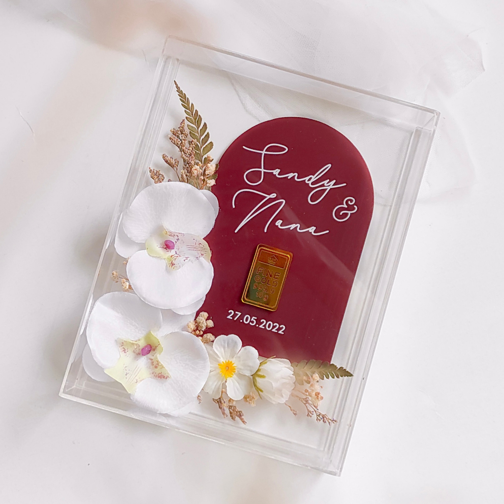 Jual Mahar Akrilik (desain 3) - Box Pigura Frame Uang Emas | Shopee ...