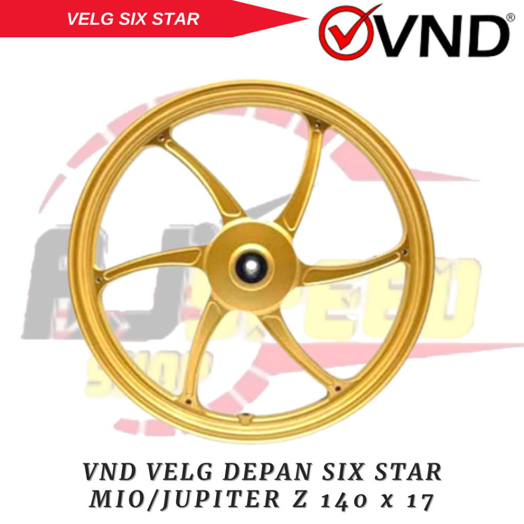 Jual VND Racing Velg Depan Six Star Mio Jupiter Z 140 Ring 17 Warna ...