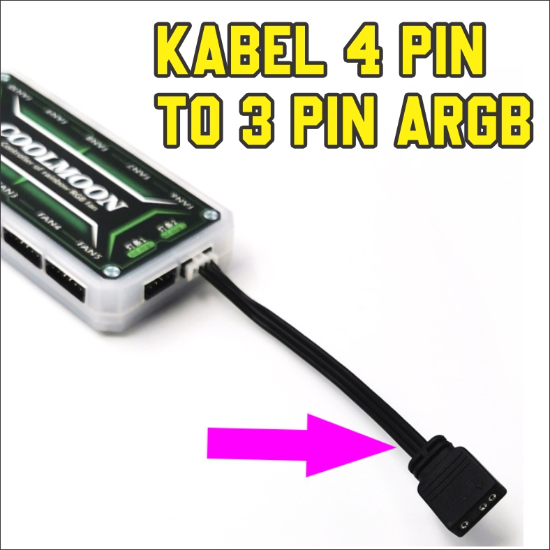 Jual CABLE SOCKET COOLMOON FANTECH ARGB PORT 4 PIN TO 3 PIN ARGB SOCKET ...