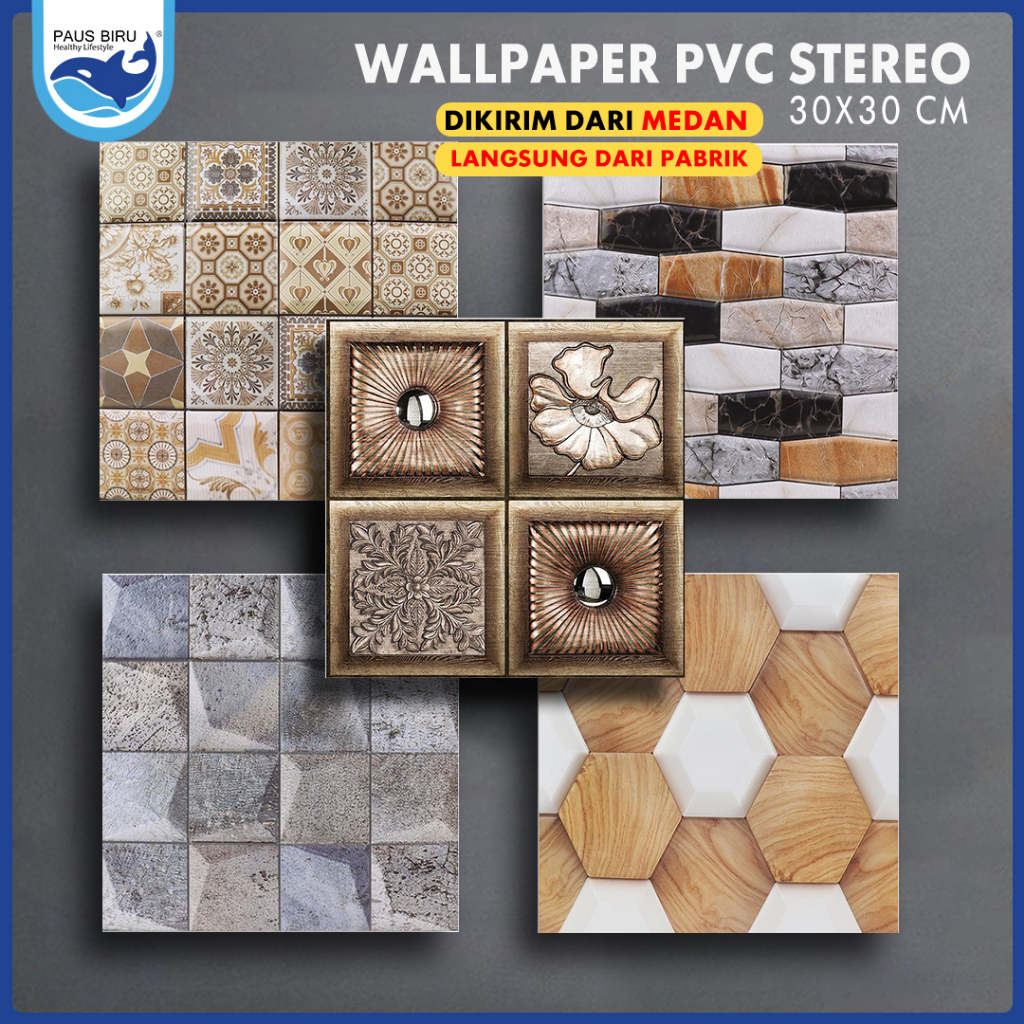 Jual Paus Biru - Wallpaper Dinding 3D Stereo Waterproof and Moisture ...