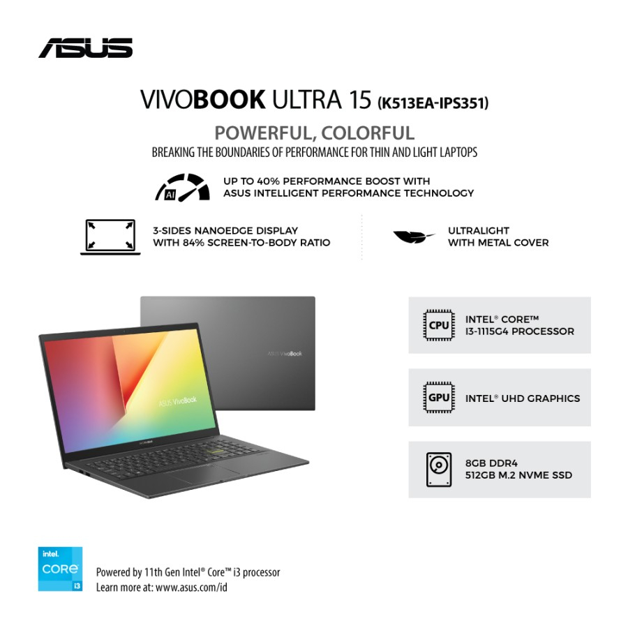 Jual Asus VivoBook Ultra 15 OLED K513EA i5-1135G7 RAM 8GB 512GB SSD OHS ...