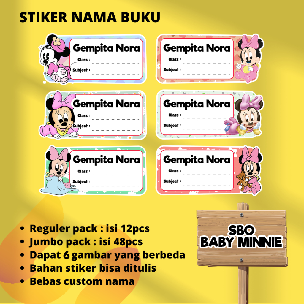 Jual STIKER NAMA, STIKER BUKU, STIKER MINI, NAMA CUSTOM ANAK (KATALOG ...