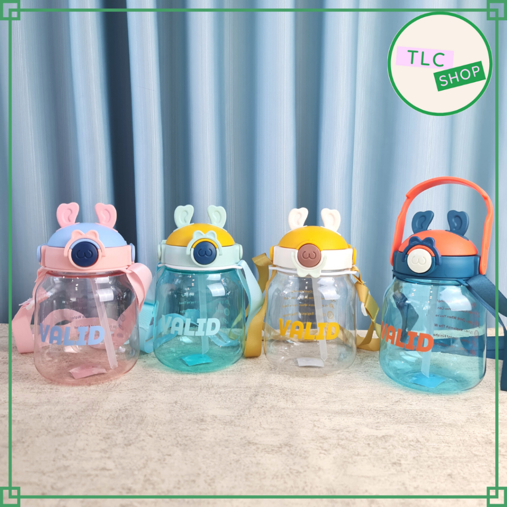 Jual Botol Minum Anak 1100 ML 1,1Liter Dengan Handle dan Sedotan Free ...