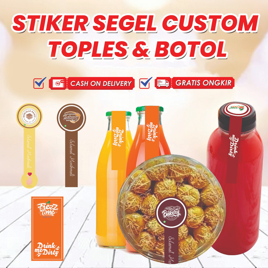Jual Stiker Segel Kemasan Custom Toples & Botol Minuman FREE DESIGN ...