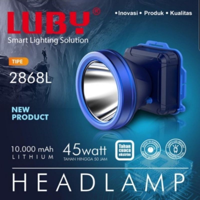 Jual LUBY SENTER KEPALA CAS LED 45W BODY BESAR L-2868L CAHAYA PUTIH & L ...