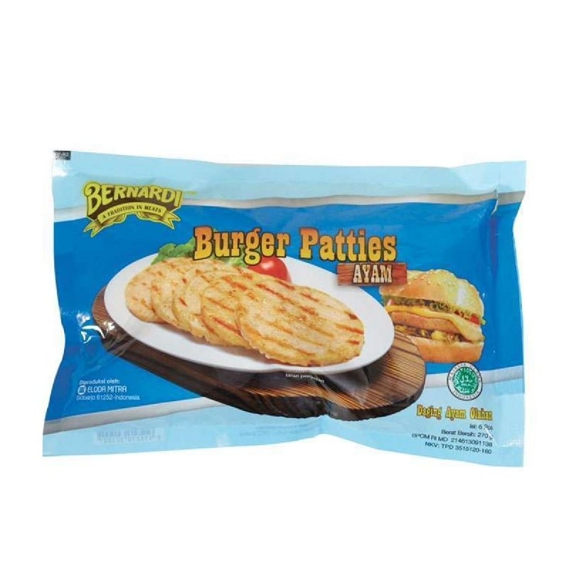 Jual Bernardi Patties Burger Ayam / Daging Ayam Isian Burger | Berat ...