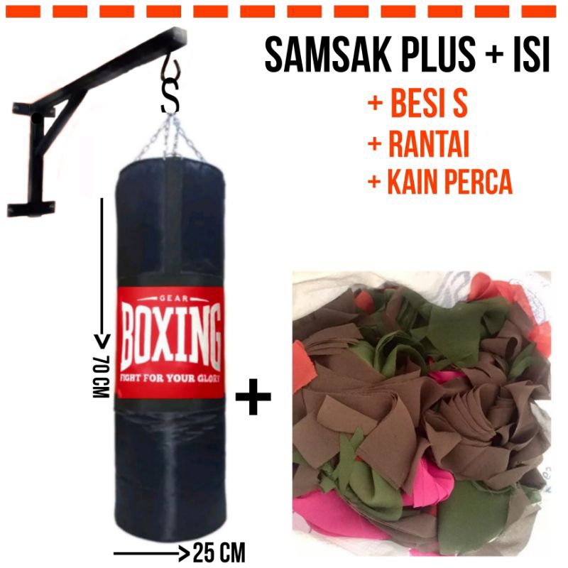 Jual Samsak Beladiri Tinju MMA Muaythai 70Cm - Plus + Isi SAMSAK Tinju ...