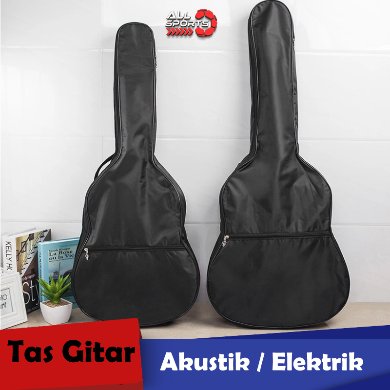Jual Tas Gitar akustik Ransel polos 2 Resleting tas guitar acoustic ...