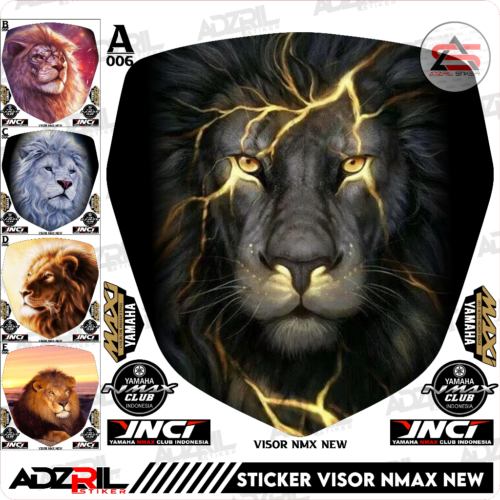 Jual Stiker visor Winshield yamaha Nmax New 155 2020-2022 gambar singa ...