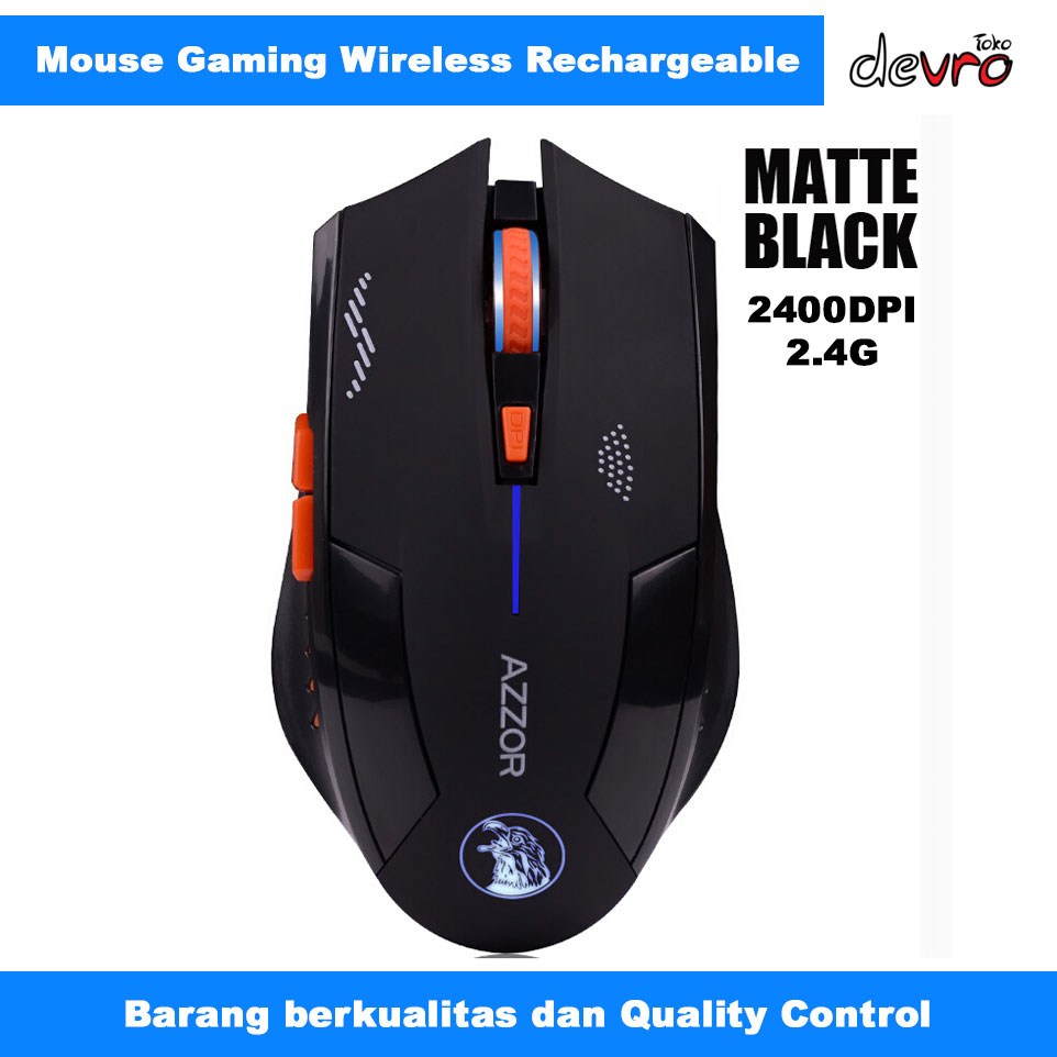 Jual Azzor Mouse Gaming Wireless Rechargeable USB 2400 DPI 2.4G | Shopee Indonesia