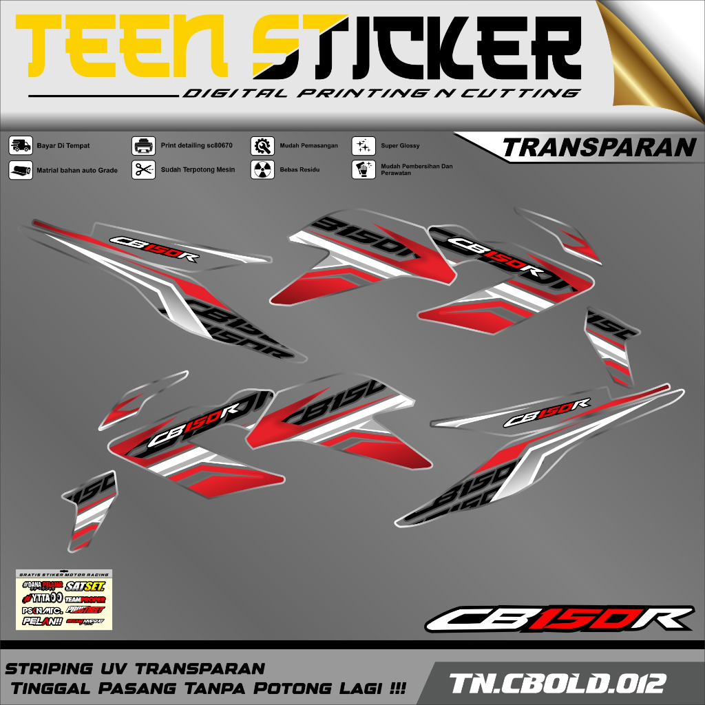 Jual Striping CB150R OLD- Striping Variasi Hologram Chrome Vynil UV ...