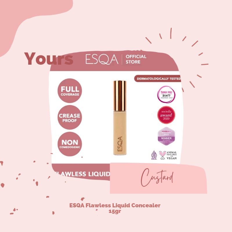 Jual ESQA Flawless Liquid Concealer 15gr Shade Custard New Murah ...