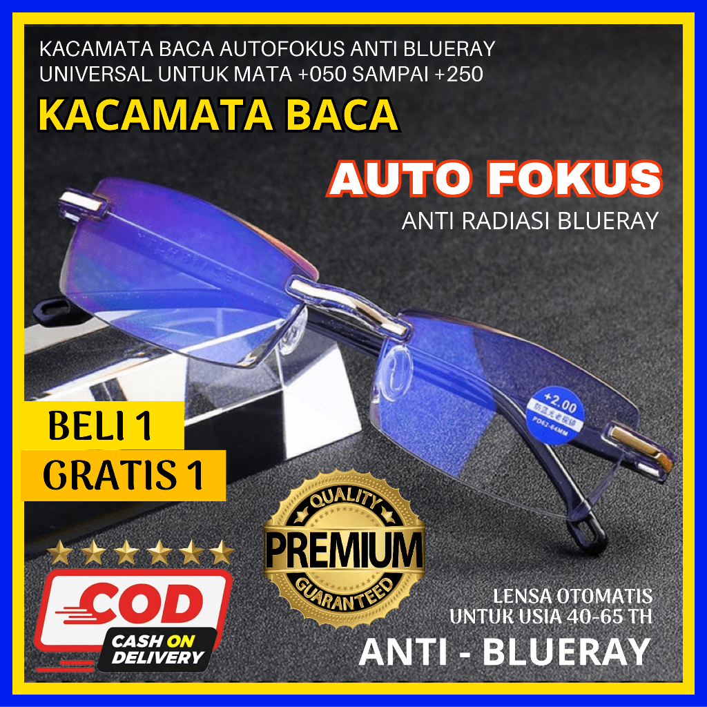 Jual Kacamata Baca Auto Fokus Kaca Mata Plus Untuk Semua Ukuran Pria ...