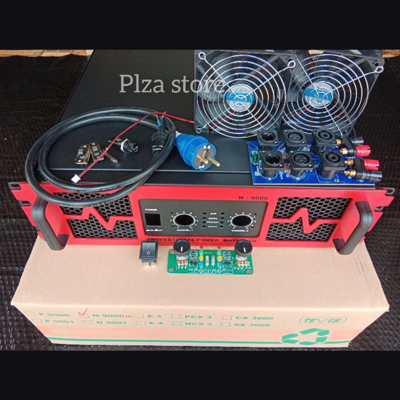 Jual Bok power amplifier tipe N9000 merah lengkap aksesoris ukuran 3U Box power amplifier N9000 ...