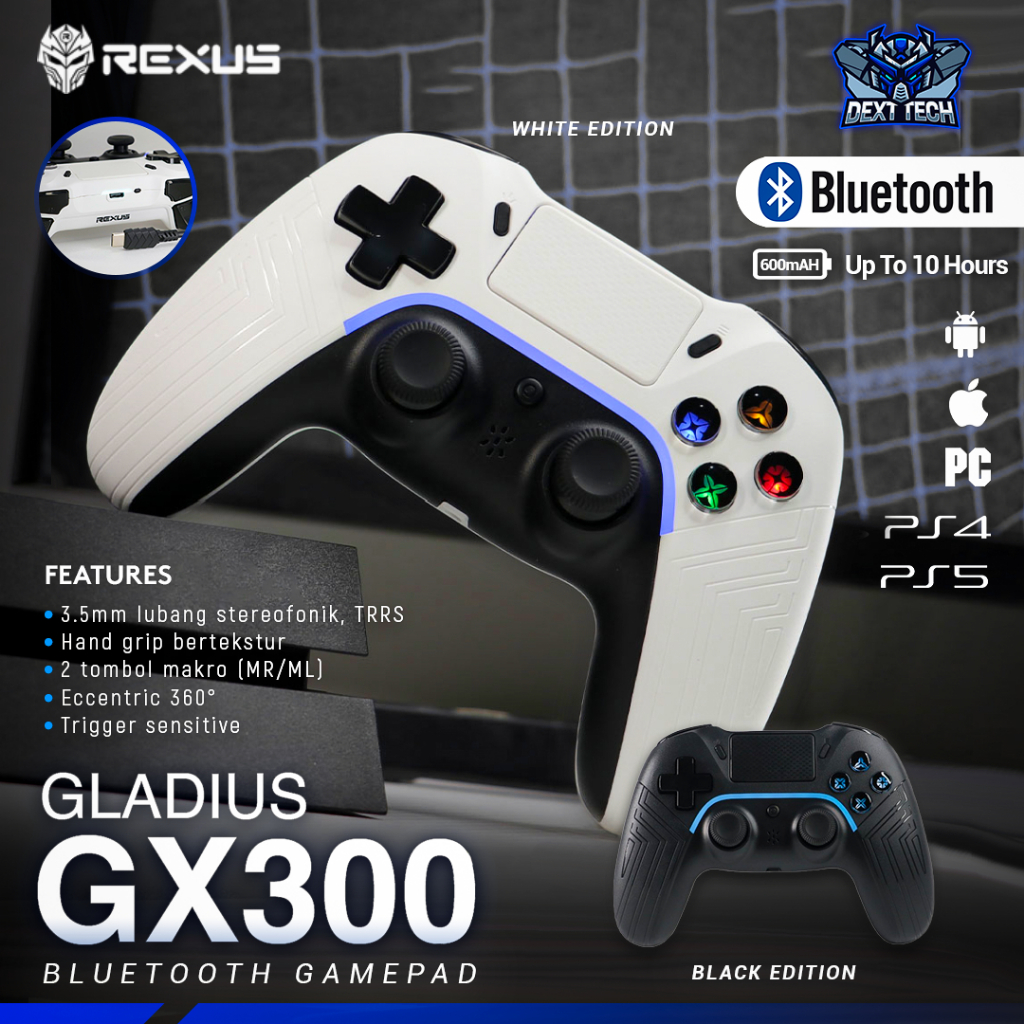 Jual Rexus Gladius GX300 Bluetooth Gamepad Wireless | Shopee Indonesia