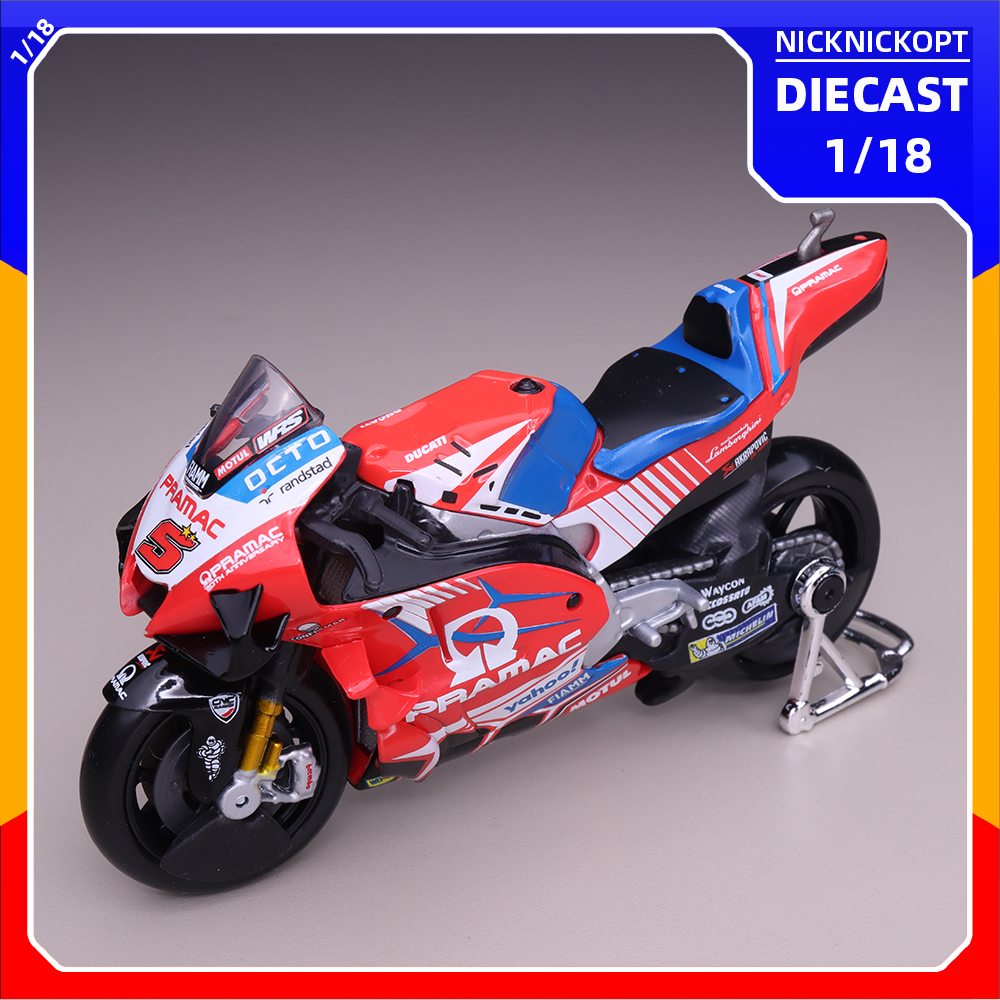 Jual Miniatur MOTO GP No.5 2021 Ducati Pramac Team Maisto Diecast Skala ...