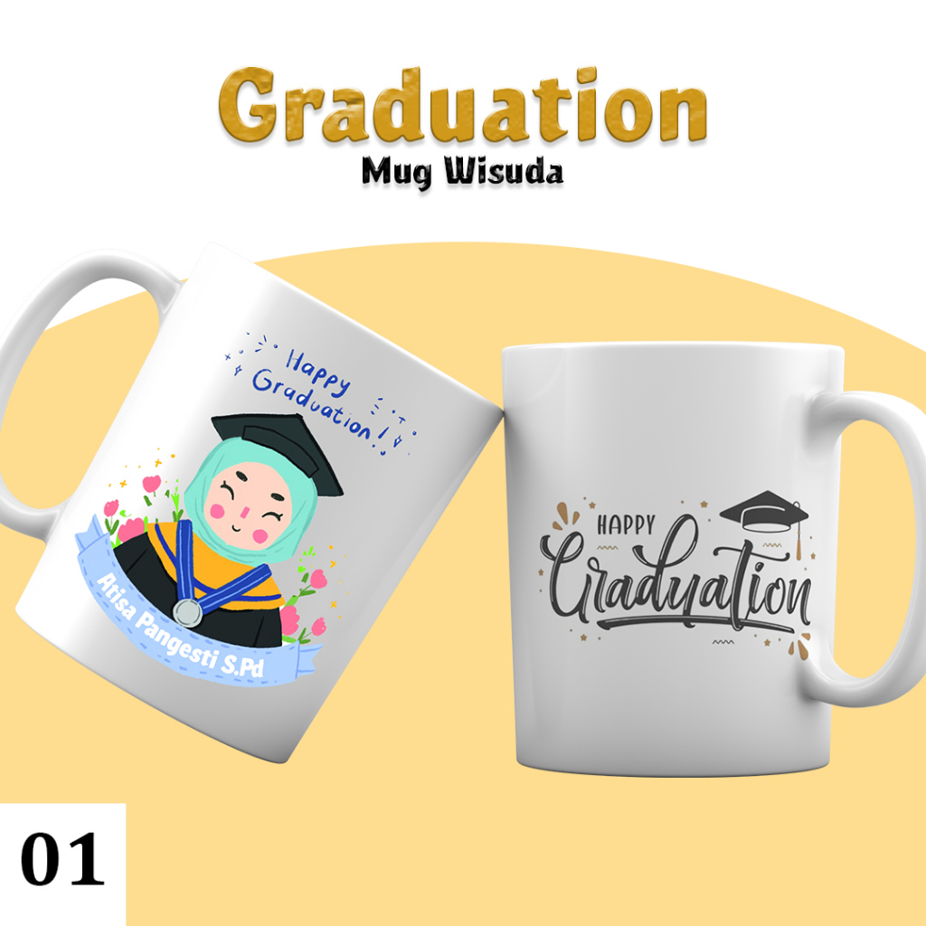 Jual GRADUATION Mug Kado Wisuda Graduation / Bisa Request Nama dan Foto ...