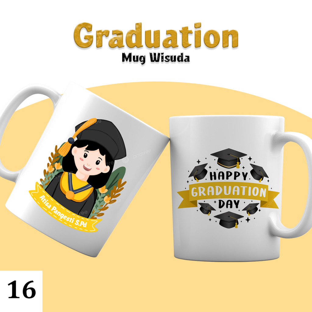 Jual GRADUATION Mug Kado Wisuda Graduation / Bisa Request Nama dan Foto ...