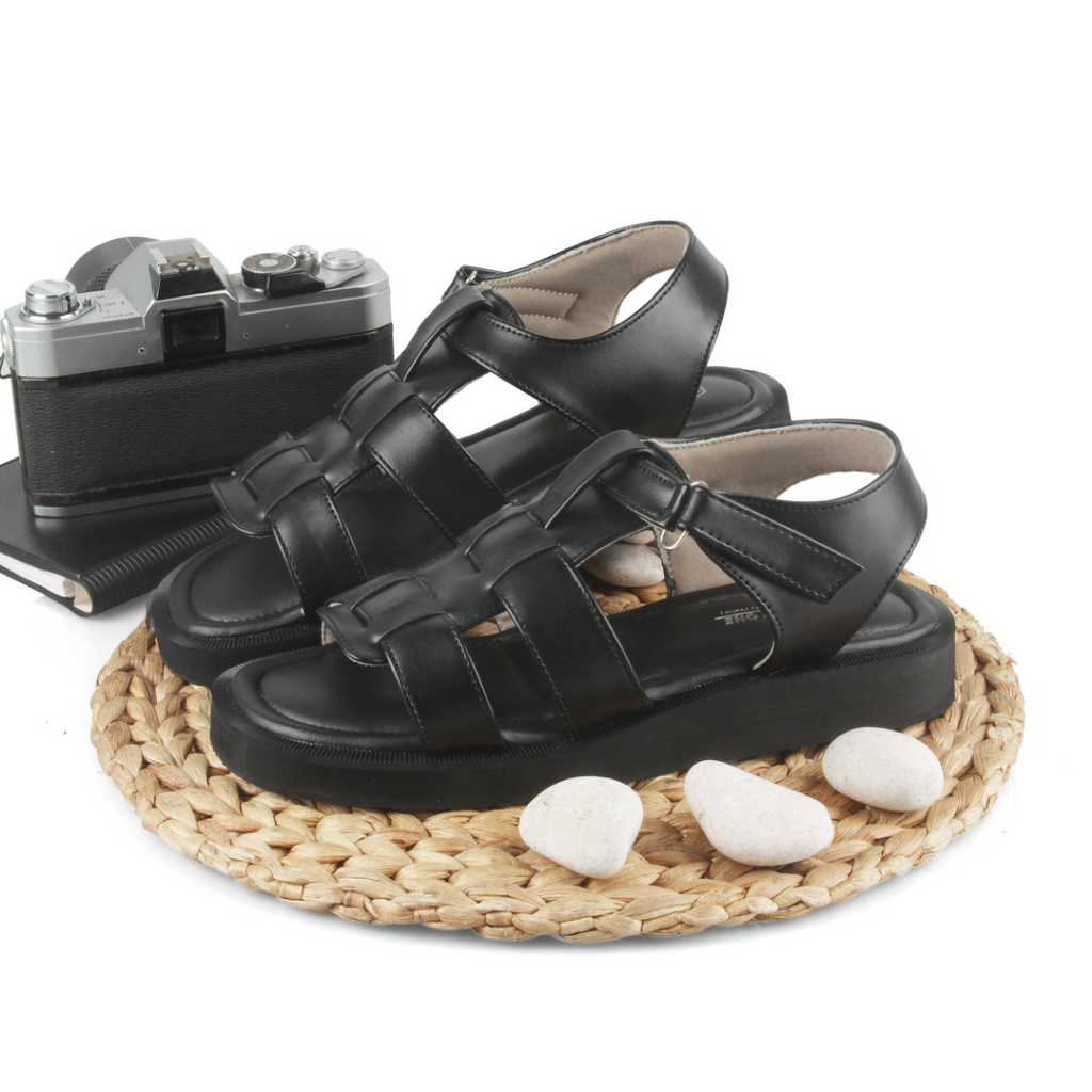 Jual Sandal wanita tali belakang Kagome Black sendal platform Ns Twenty ...