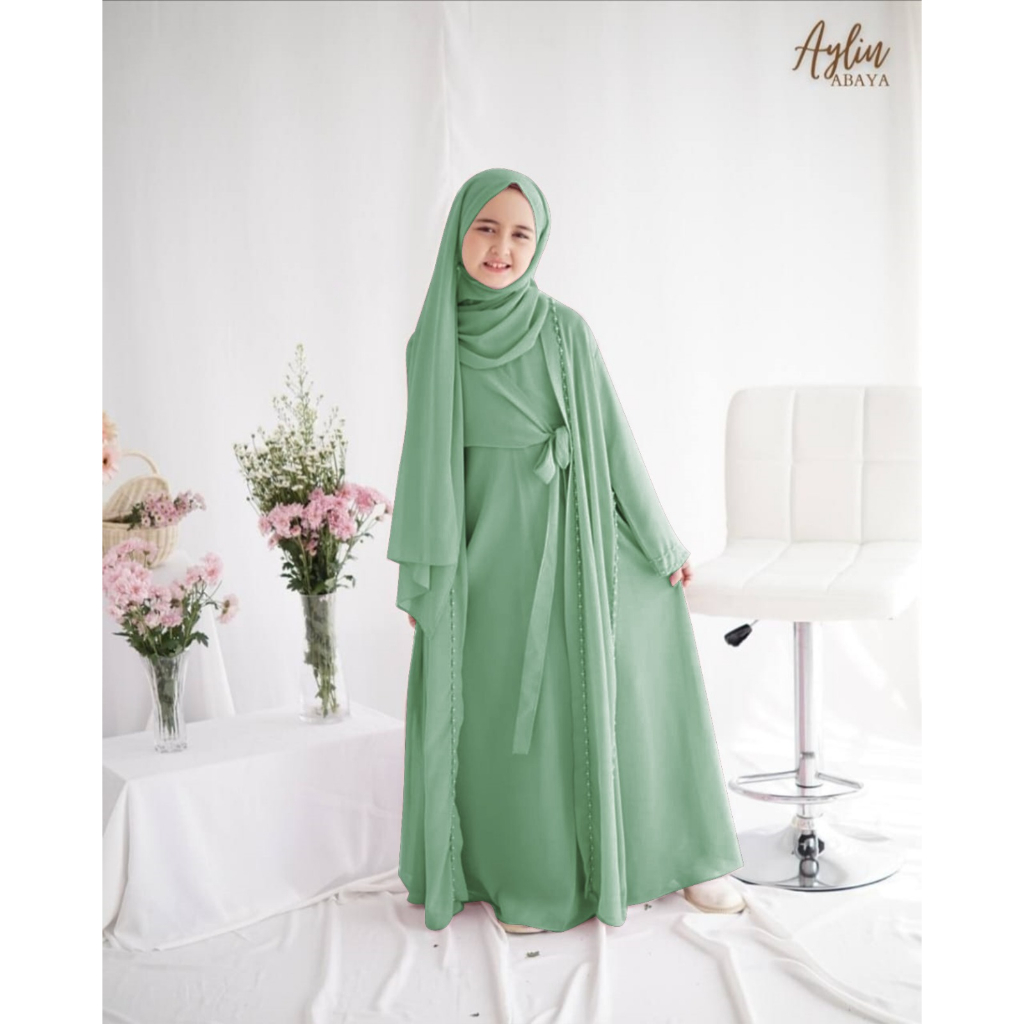 Jual Gamis Abaya Anak Terbaru Aylin Dress Inner Outer Bahan Cerutty ...