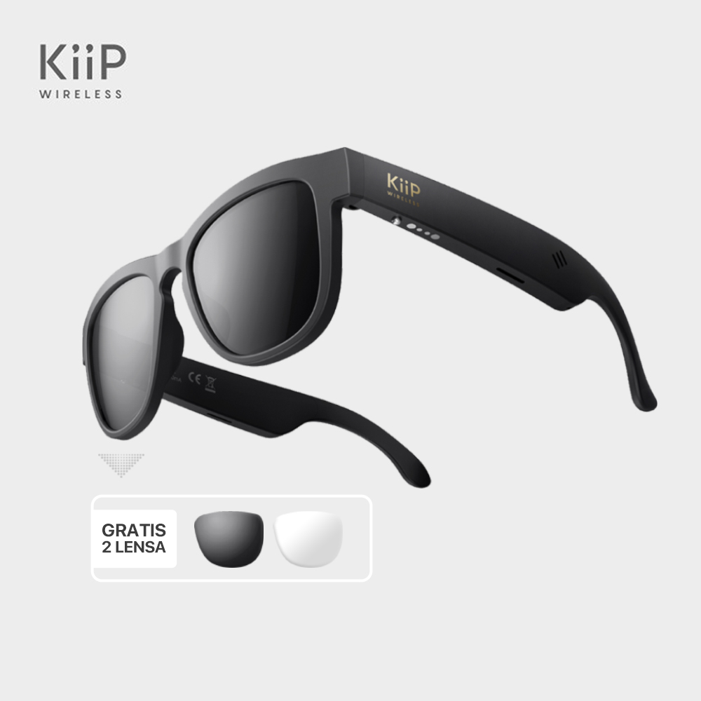 Jual KiiP Wireless S01 Smart Glass Kacamata Headset Bluetooth Multifungsional | Shopee Indonesia