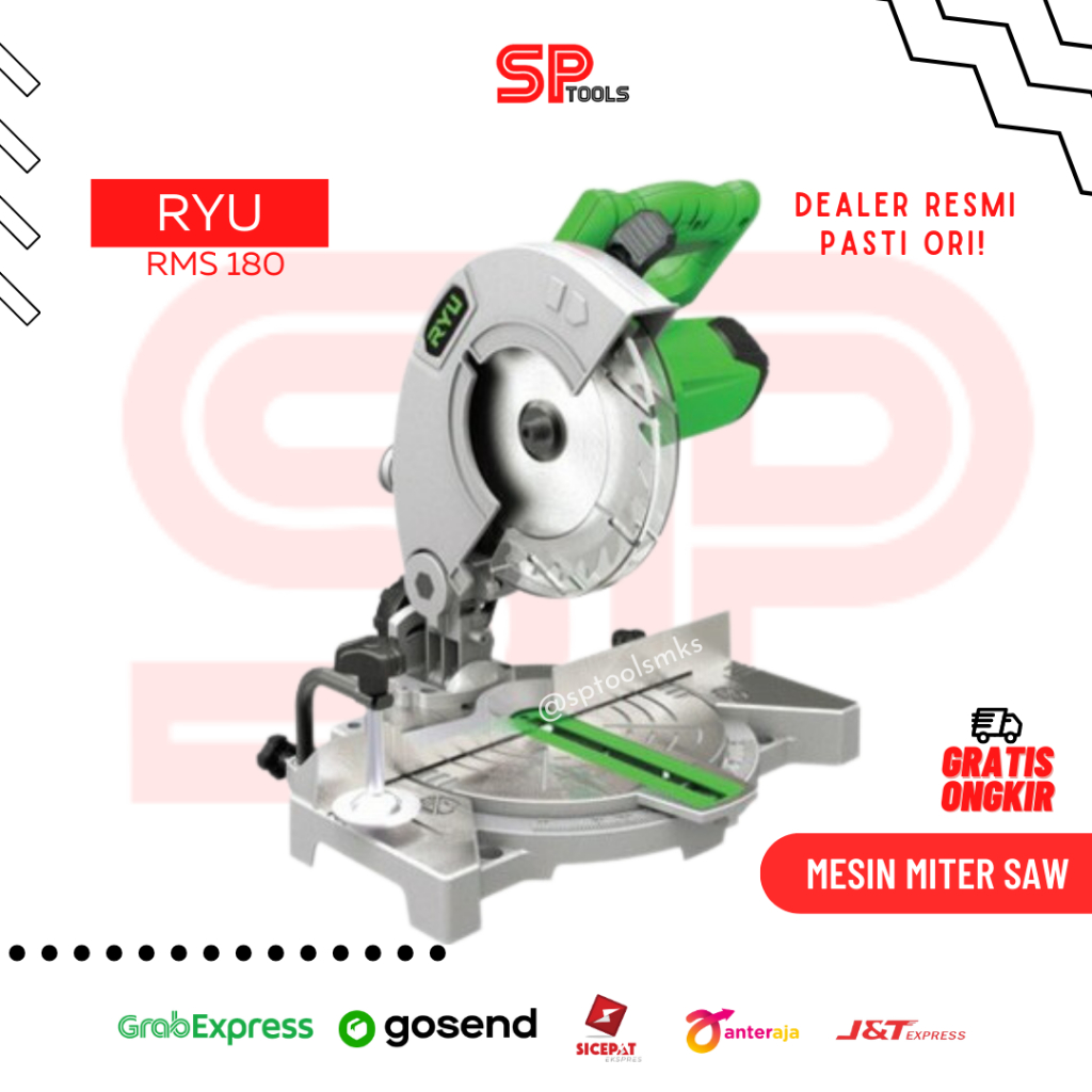 Jual MESIN MITTER MITER SAW 7" INCH POTONG ALUMINIUM / KAYU RYU RMS 180 ...