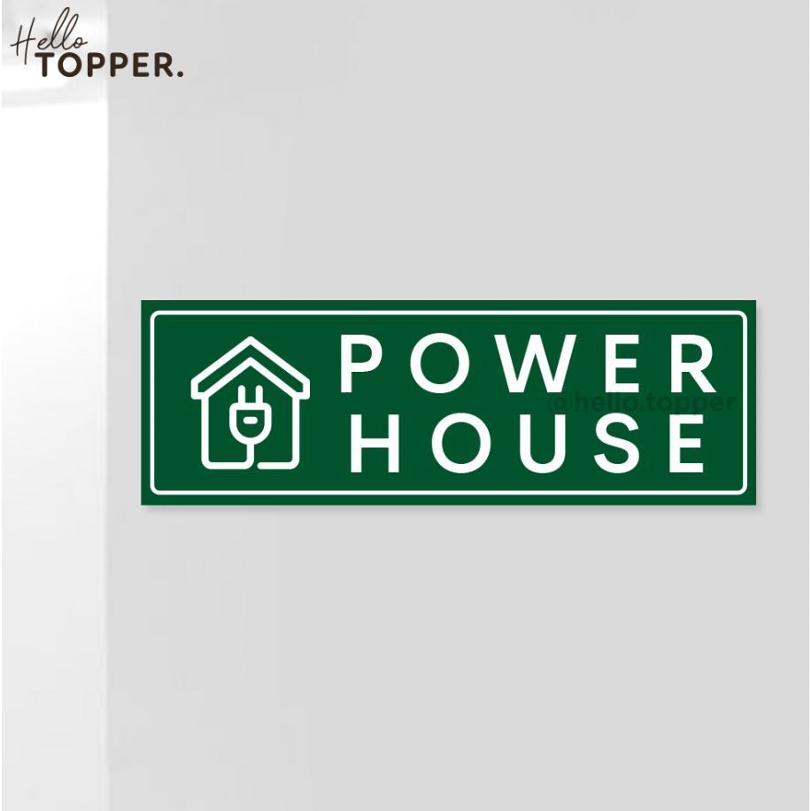 Jual Power House Sign Board Akrilik Tempel Dinding Papan Acrylic ...