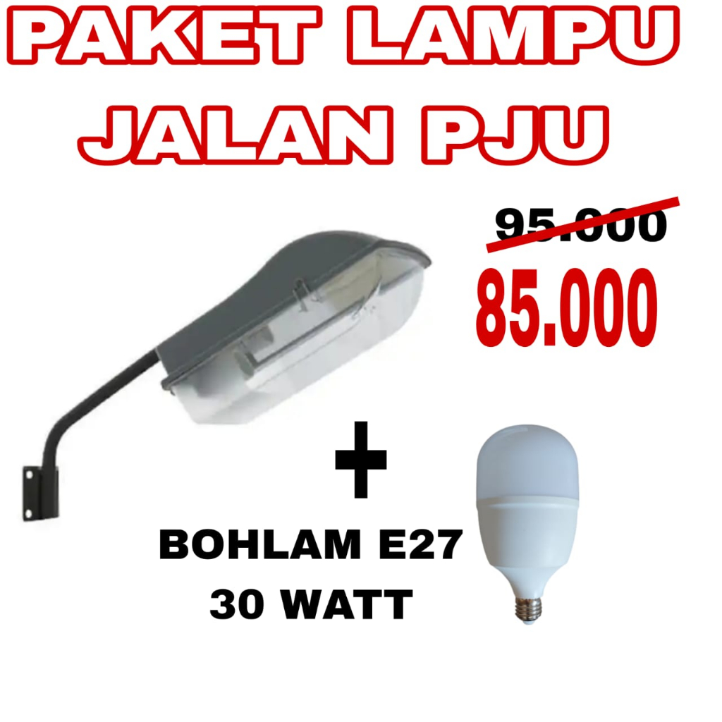 Jual PAKET Kap Lampu Jalan Lampu Pju Penerangan Outdoor Fitting Ulir E27 | Shopee Indonesia