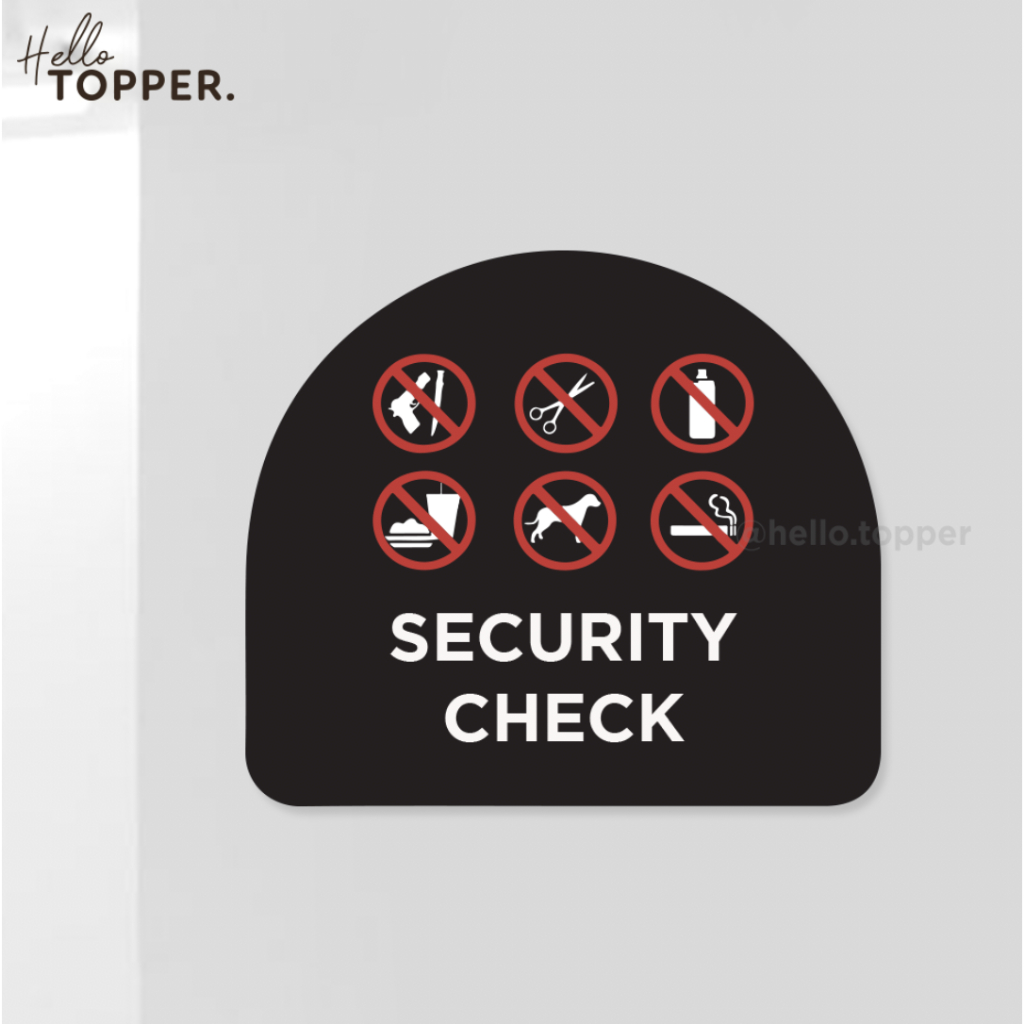 Jual Security Check Sign Board Akrilik Tempel Dinding Papan Acrylic ...