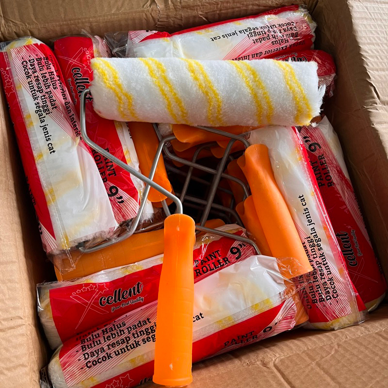 Jual KUAS ROL / ROLL CAT / KUAS ROLL DINDING CAT 9 INCH | Shopee Indonesia