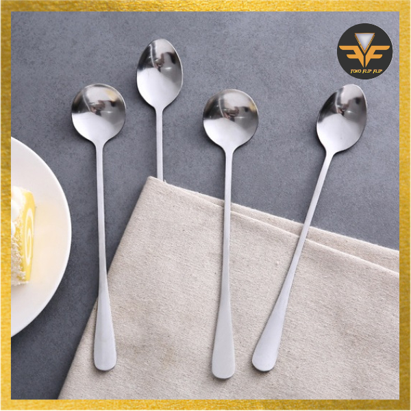 Jual Sendok Kue Bulat Lonjong Sendok Teh Kopi Spoon Korean Stainless ...