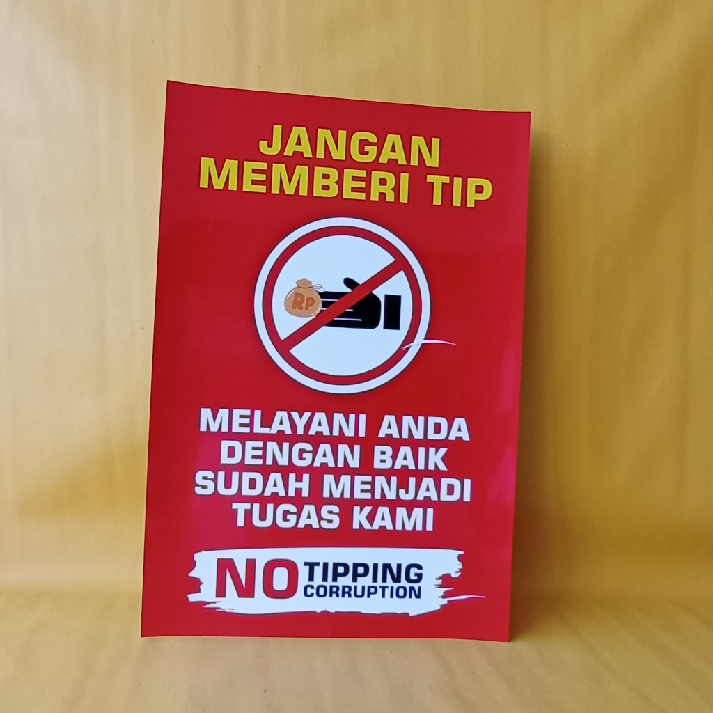 Jual Poster Peraturan | Poster Jangan Memberi TIP | No Tipping No ...