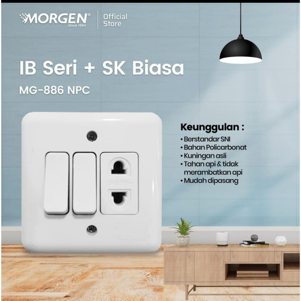 Jual Morgen MG-886 NPC IB SAKLAR SERI + STOP KONTAK BIASA Inbow Inbo ...