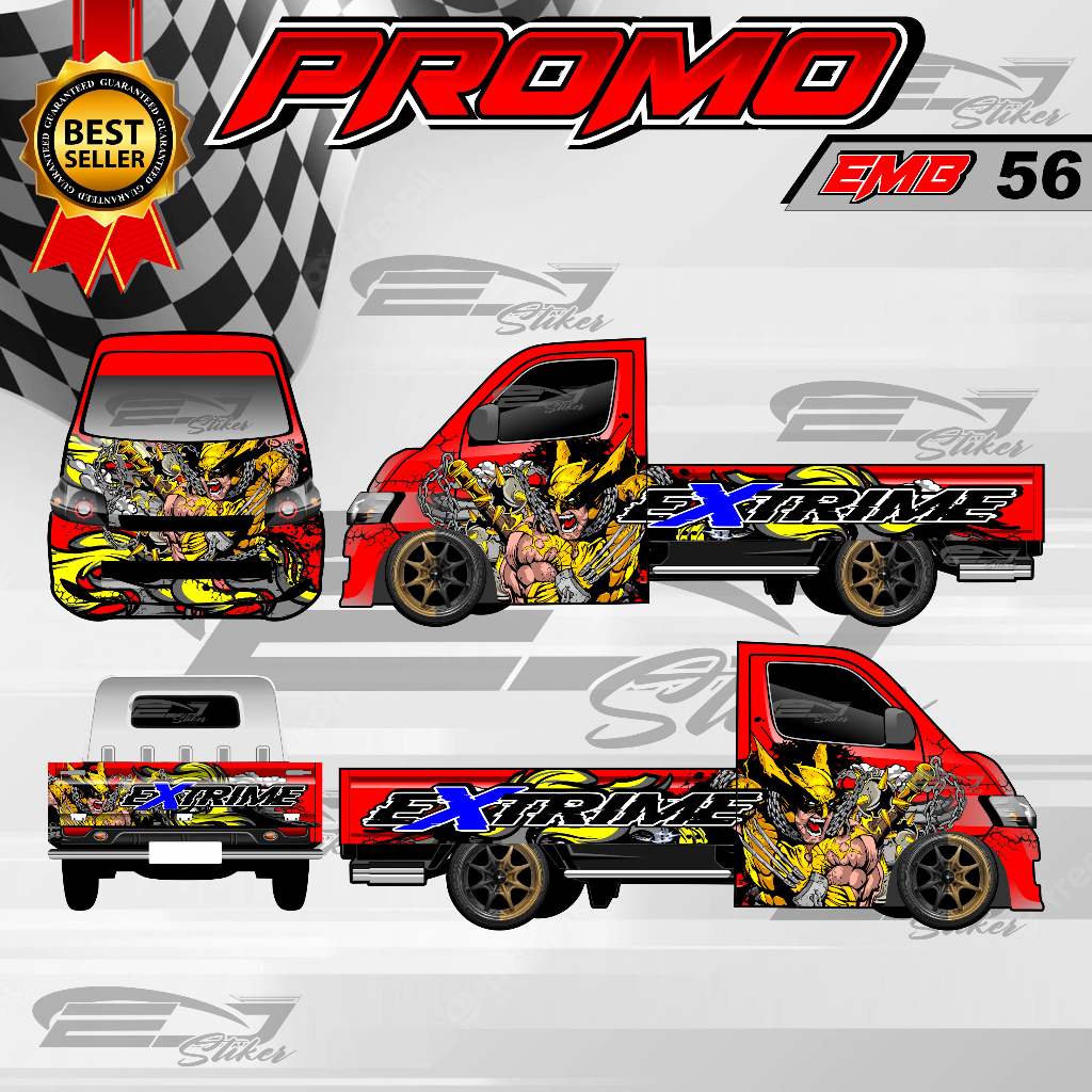Jual STIKER DECAL MOBIL PICK UP DESAIN KEKINIAN FULL BODY-STIKER CUSTOM ...