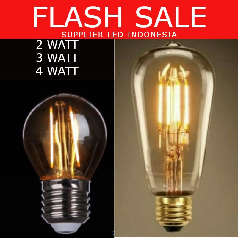 Jual LAMPU LED FILAMENT 4W E27 /LAMPU LED CAFE / LAMPU GANTUNG DEKORASI ...