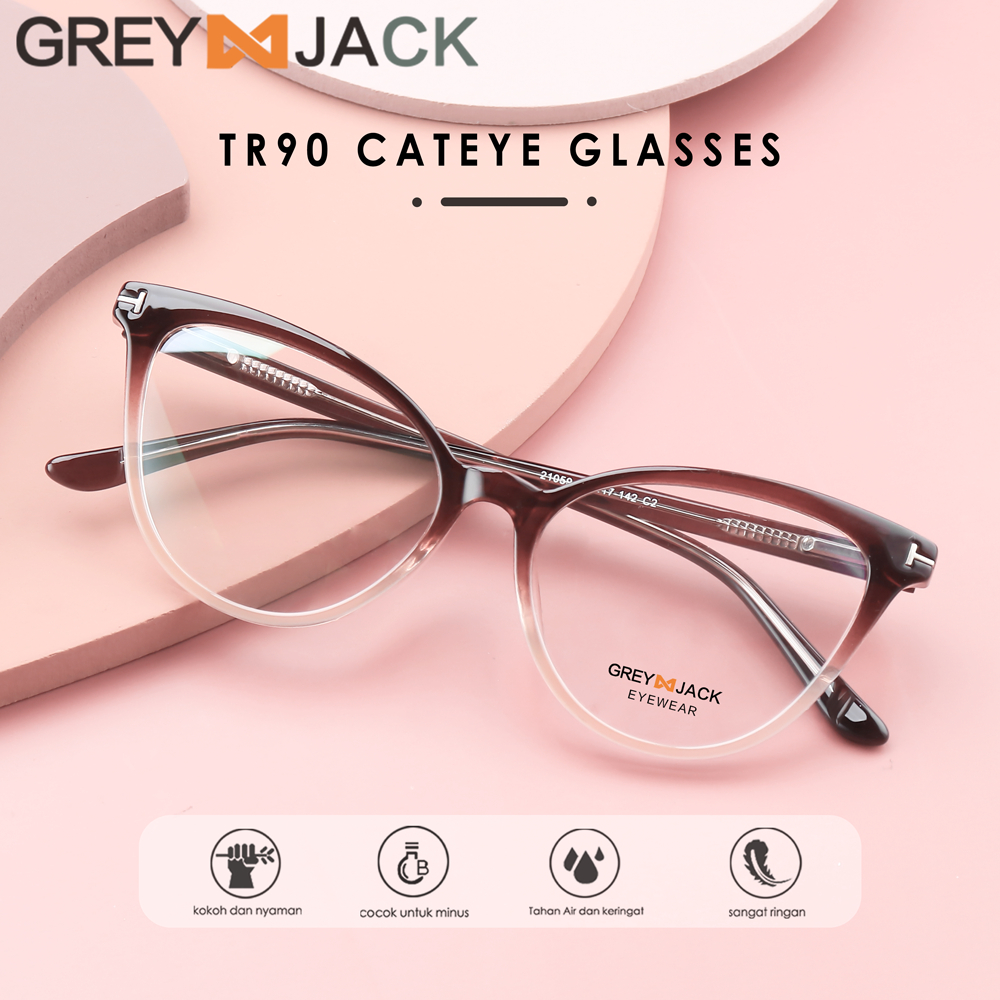 Jual Grey Jack Frame Kacamata Model Cat Eye Fashion Wanita Modern ...