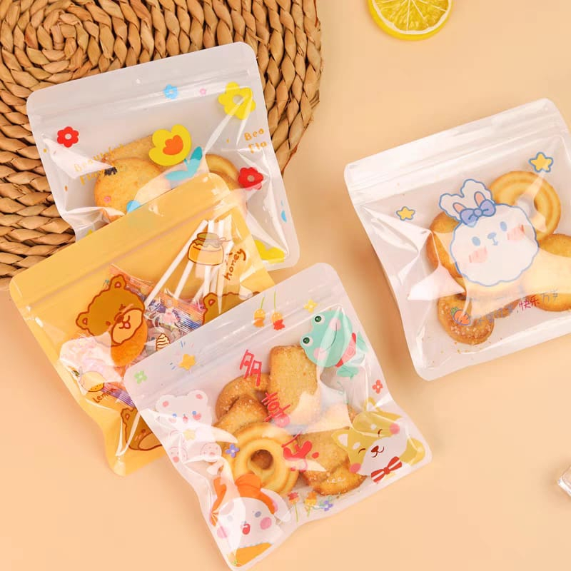 Jual ZIPLOCK BAG COOKIES LUCU ZIPPER BAG KEMASAN PERMEN COOKIES MINI ...