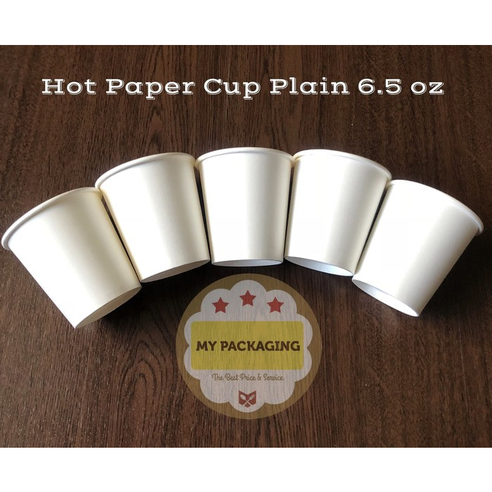 Jual Paper Cup 6,5 oz /Gelas Kopi Kertas 6.5oz (TANPA TUTUP) isi 50pcs/pack | Shopee Indonesia