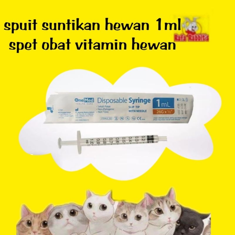Jual suntikan 1ml spuit obat vitamin hewan merk one met | Shopee Indonesia