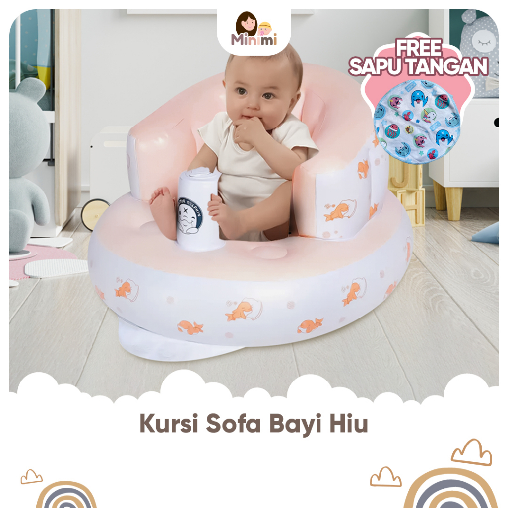 Jual MINIMI Sofa Tiup Kursi Pompa Bayi Motif Hiu FREE SAPUTANGAN BAYI ...