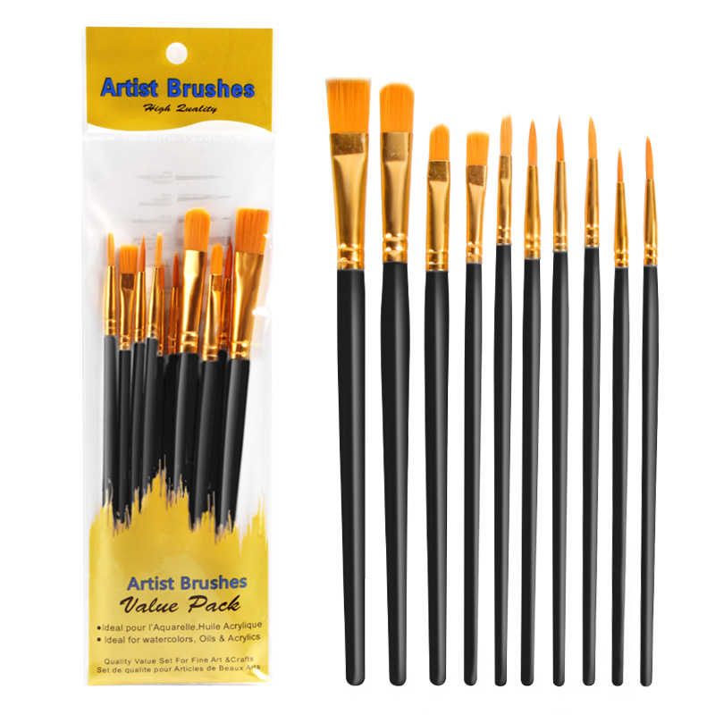 Jual 1 SET 10PCS KUAS LUKIS / SET KUAS MELUKIS CAT AIR, ACRYLYC DLL ...